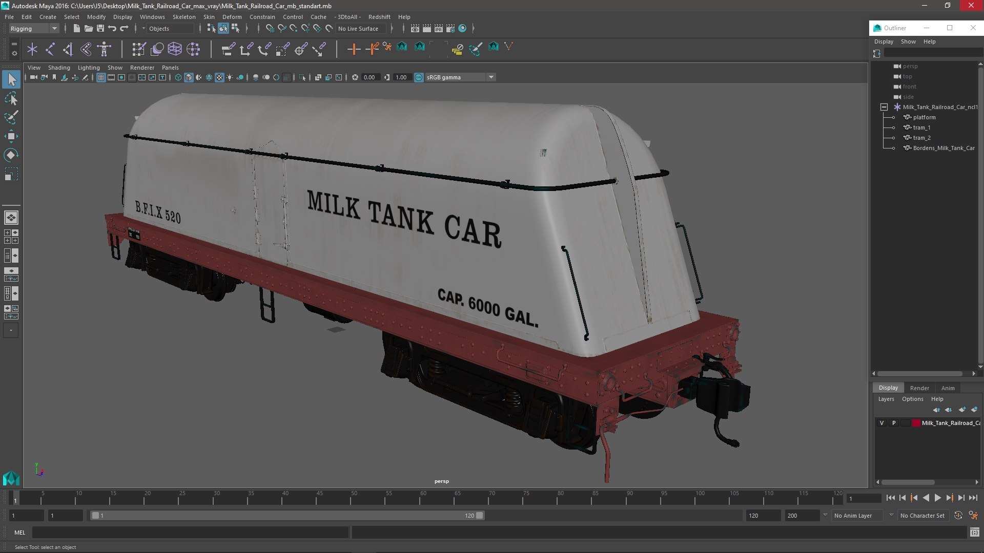 3D Model Milk Tank Railroad Car - TurboSquid 2198707