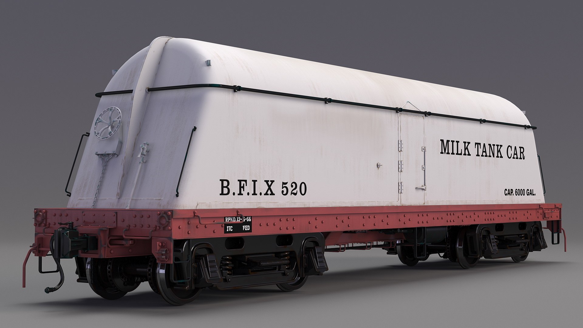 3D Model Milk Tank Railroad Car - TurboSquid 2198707