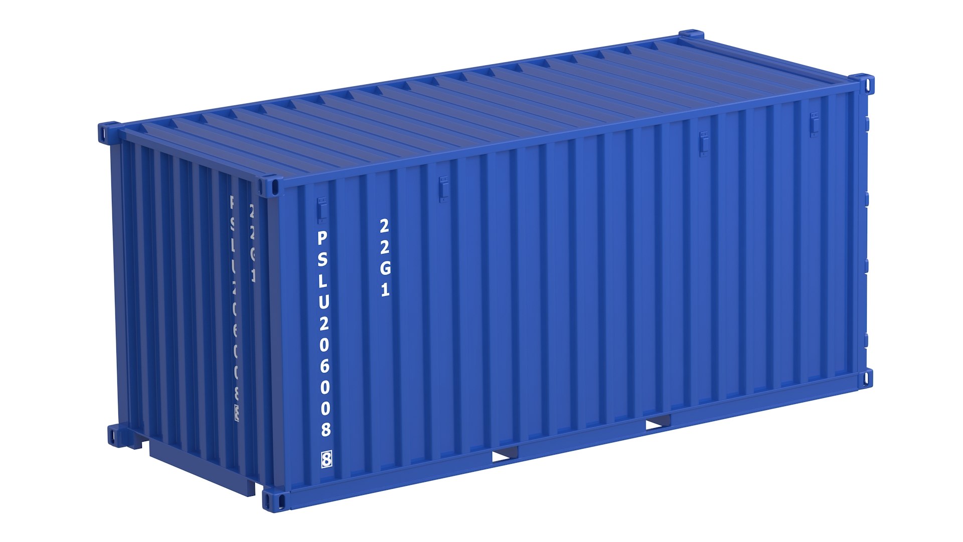 20 Ft Container Blue 3D - TurboSquid 2100193