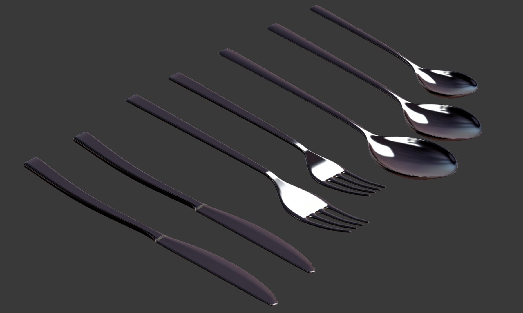 3d Cutlery Set