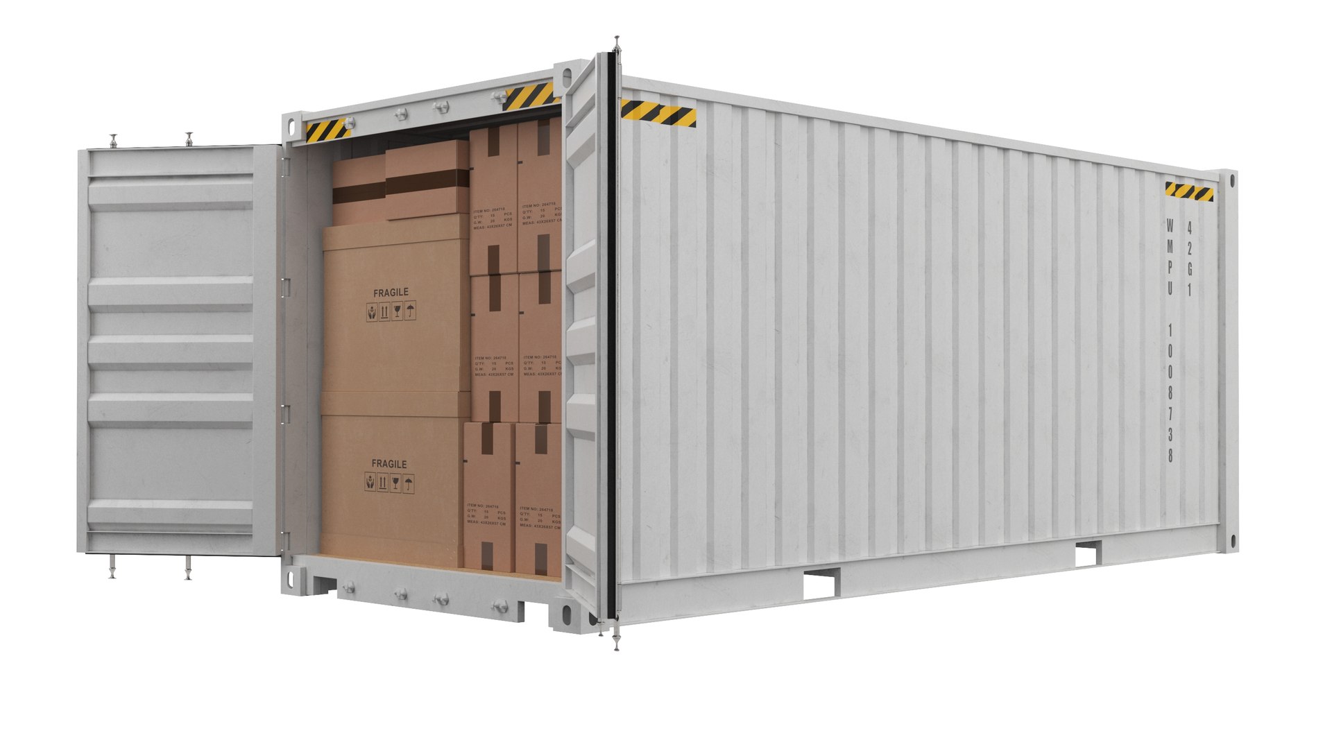 3D 20ft Shipping Container With Packages - TurboSquid 2017526