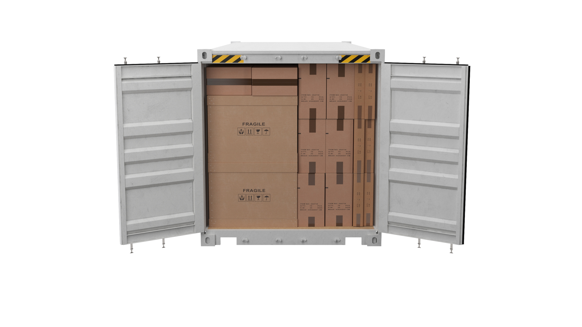 3D 20ft Shipping Container With Packages - TurboSquid 2017526