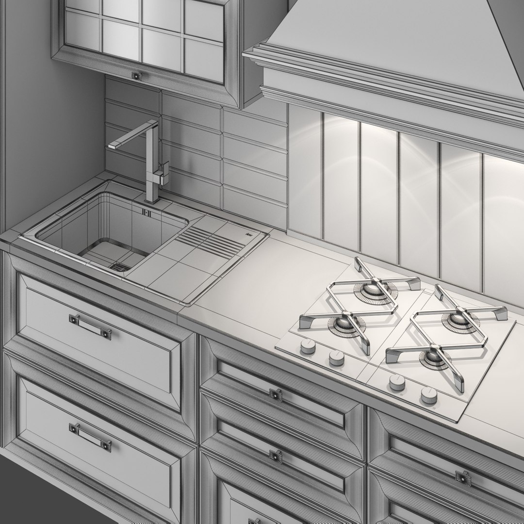 3D kitchen veneto - TurboSquid 1497635