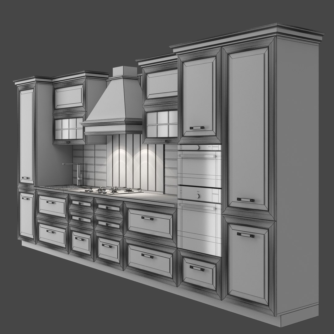 3D kitchen veneto - TurboSquid 1497635
