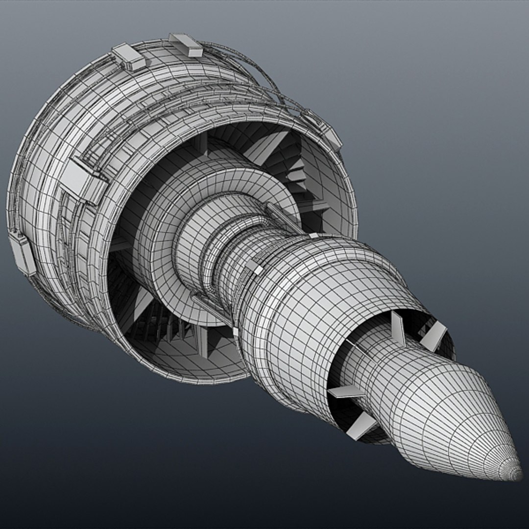 jt9d jet engine 3d model