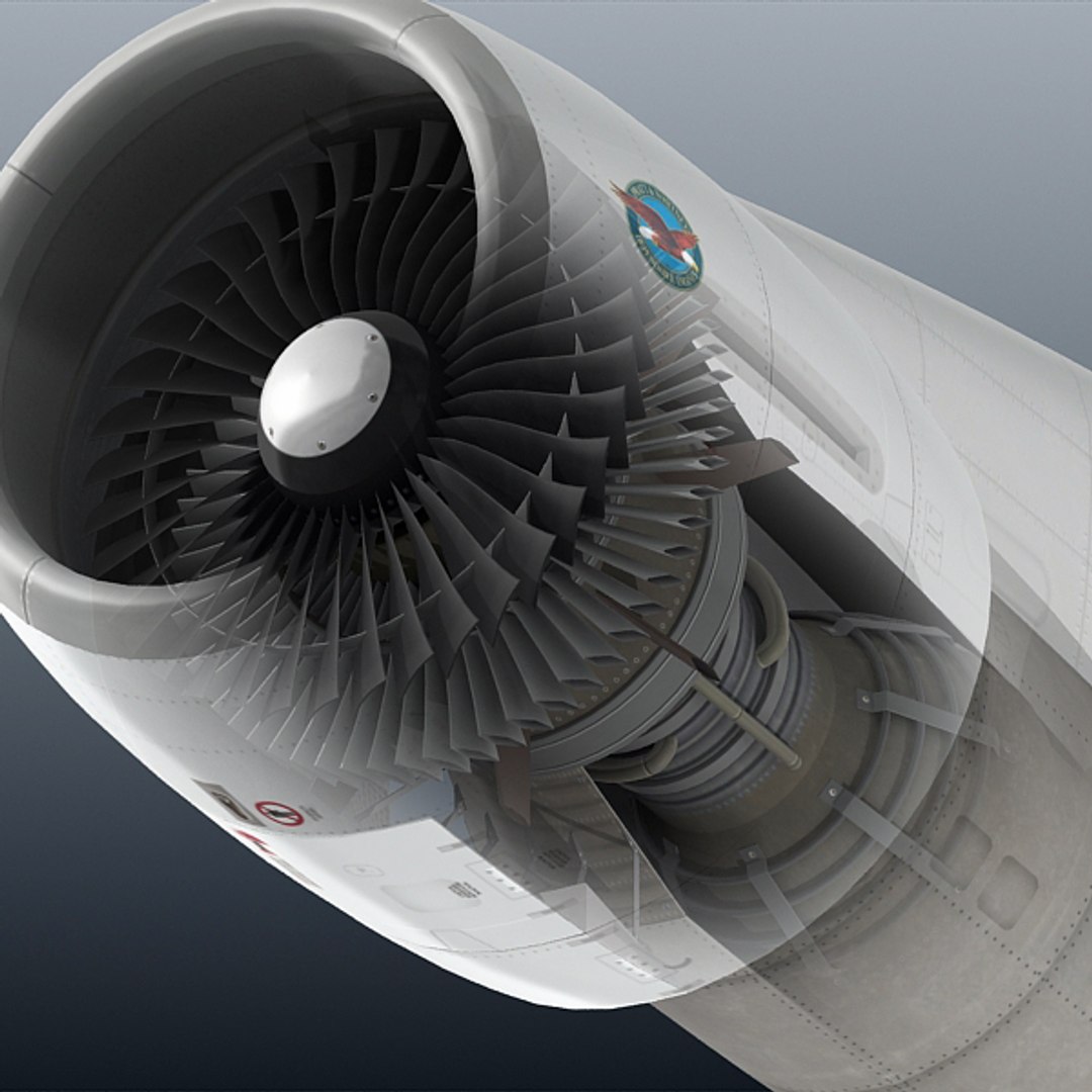 jt9d jet engine 3d model