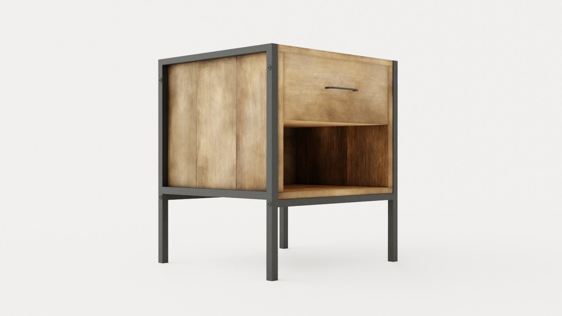 3D Urban 1 Drawer Bedside Table Model - TurboSquid 2215452