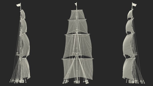 3D Foremast Raised Sails model - TurboSquid 1846126