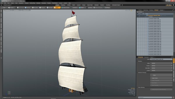 3D Foremast Raised Sails model - TurboSquid 1846126