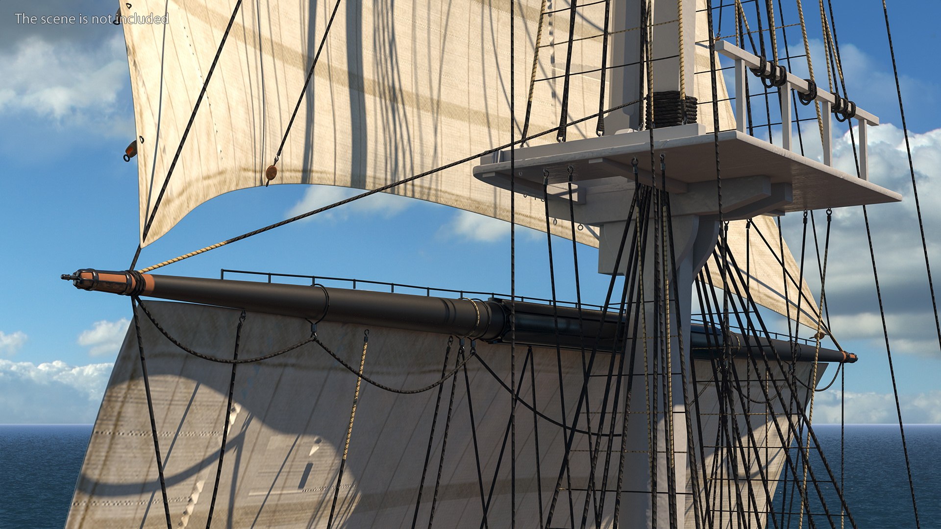 3D Foremast Raised Sails model - TurboSquid 1846126