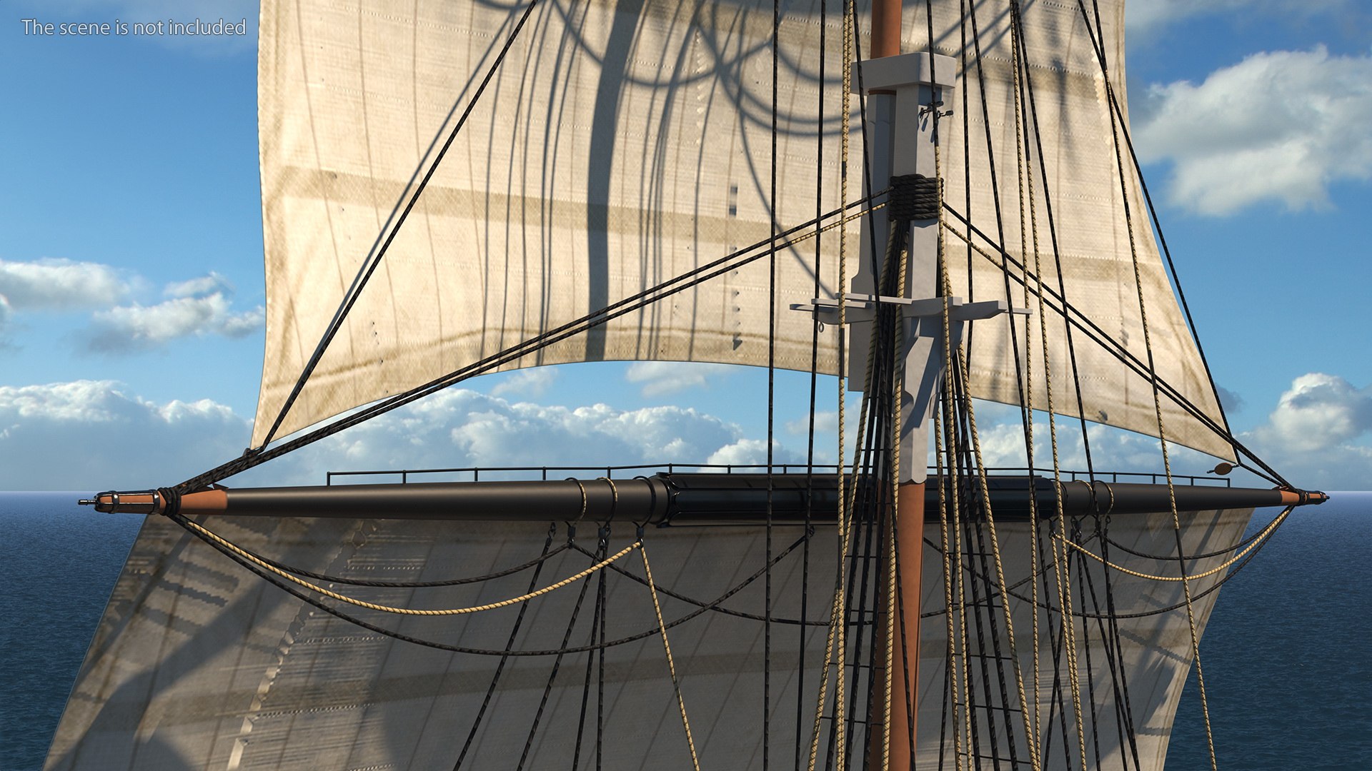 3D Foremast Raised Sails model - TurboSquid 1846126