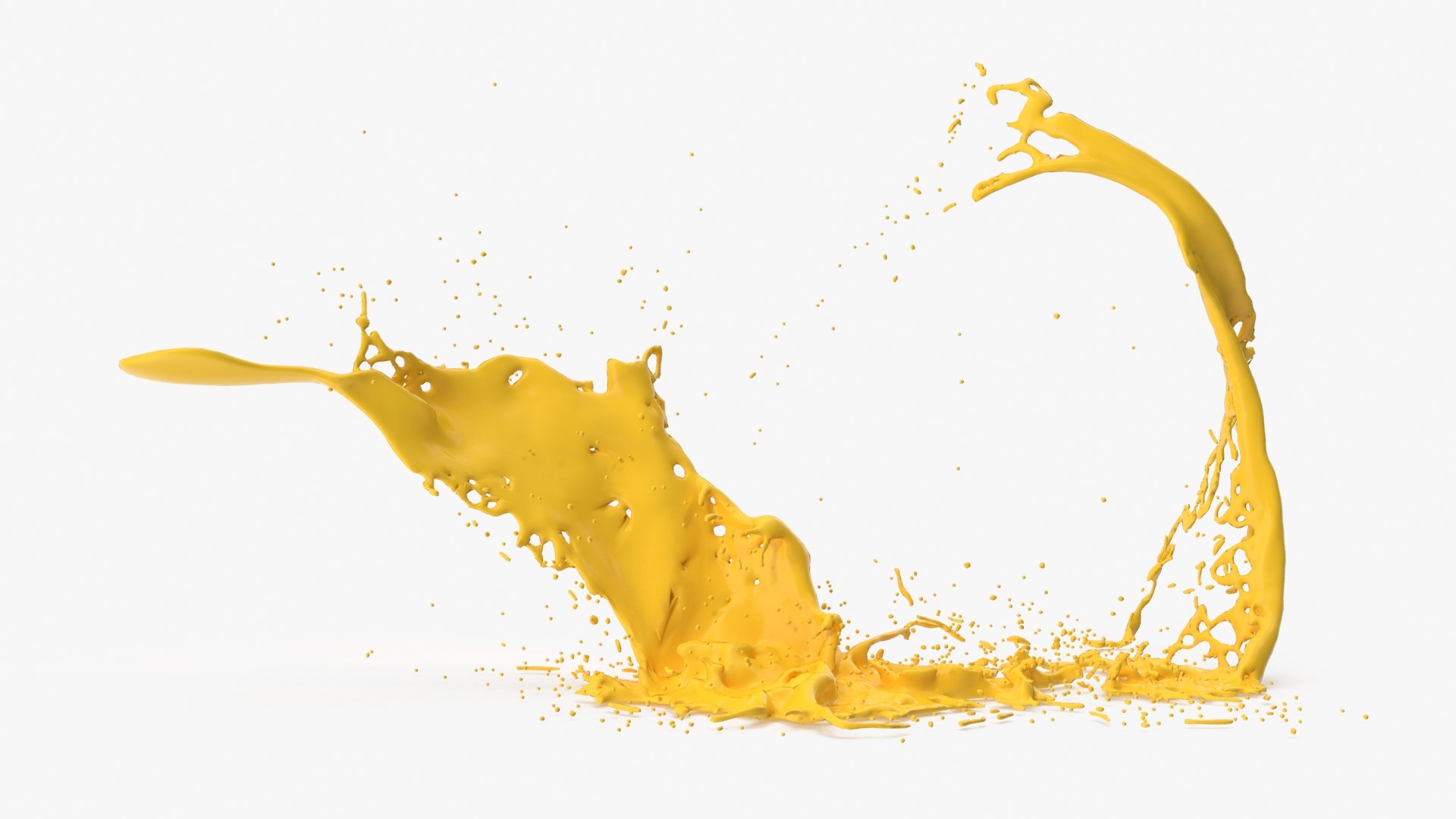 3D Yellow Splash 02 - TurboSquid 1826819