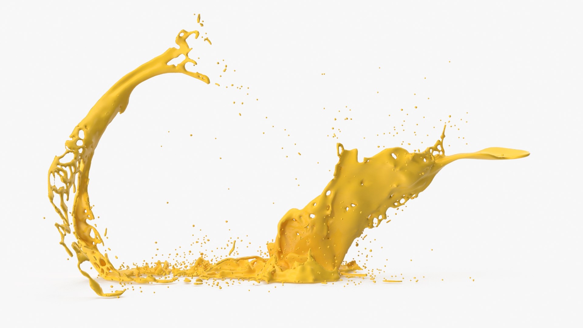 3D Yellow Splash 02 - TurboSquid 1826819