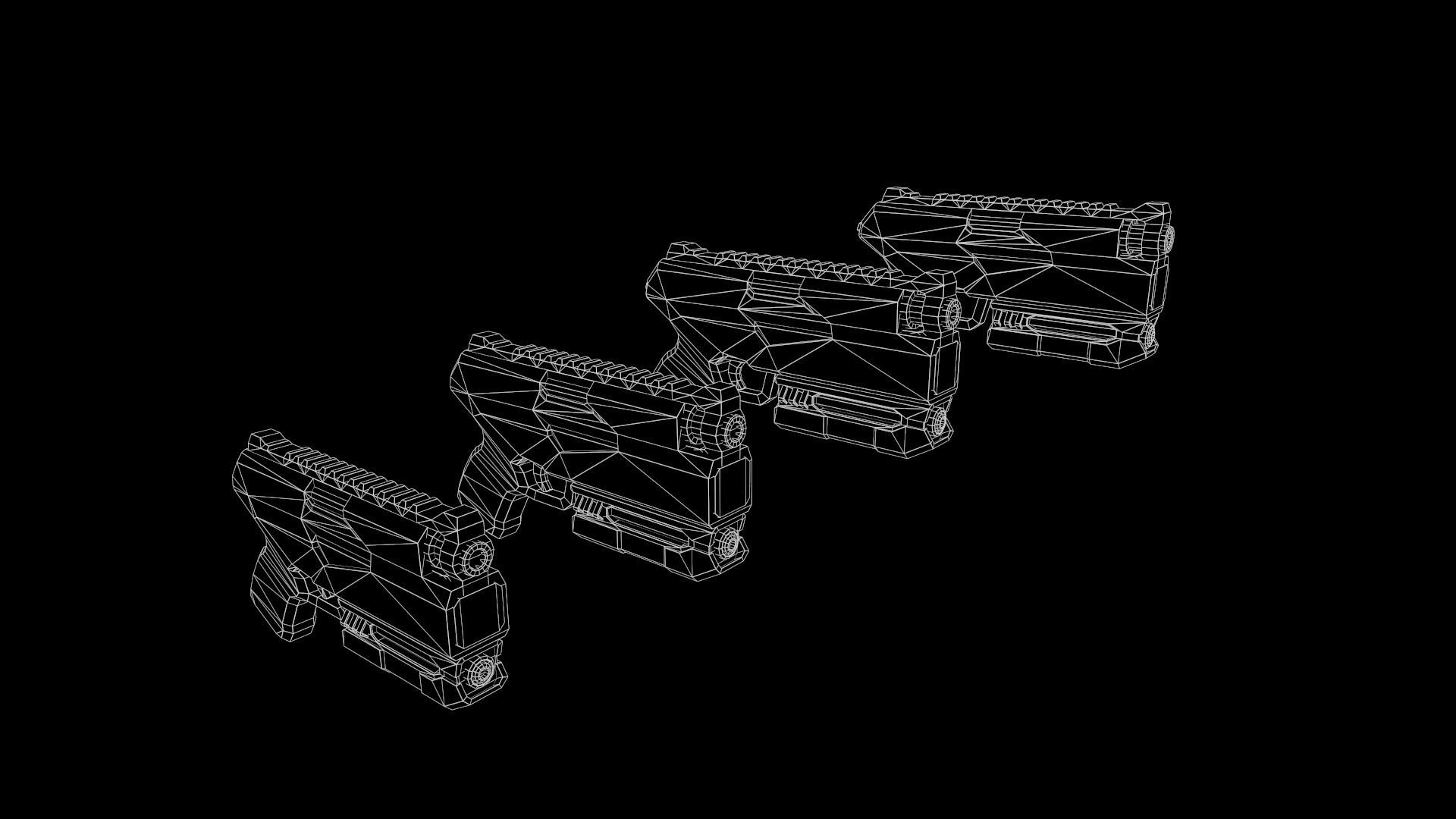 Low Poly Cyberpunk Sci-Fi Pistol Low-poly 3D Model 3D Model ...