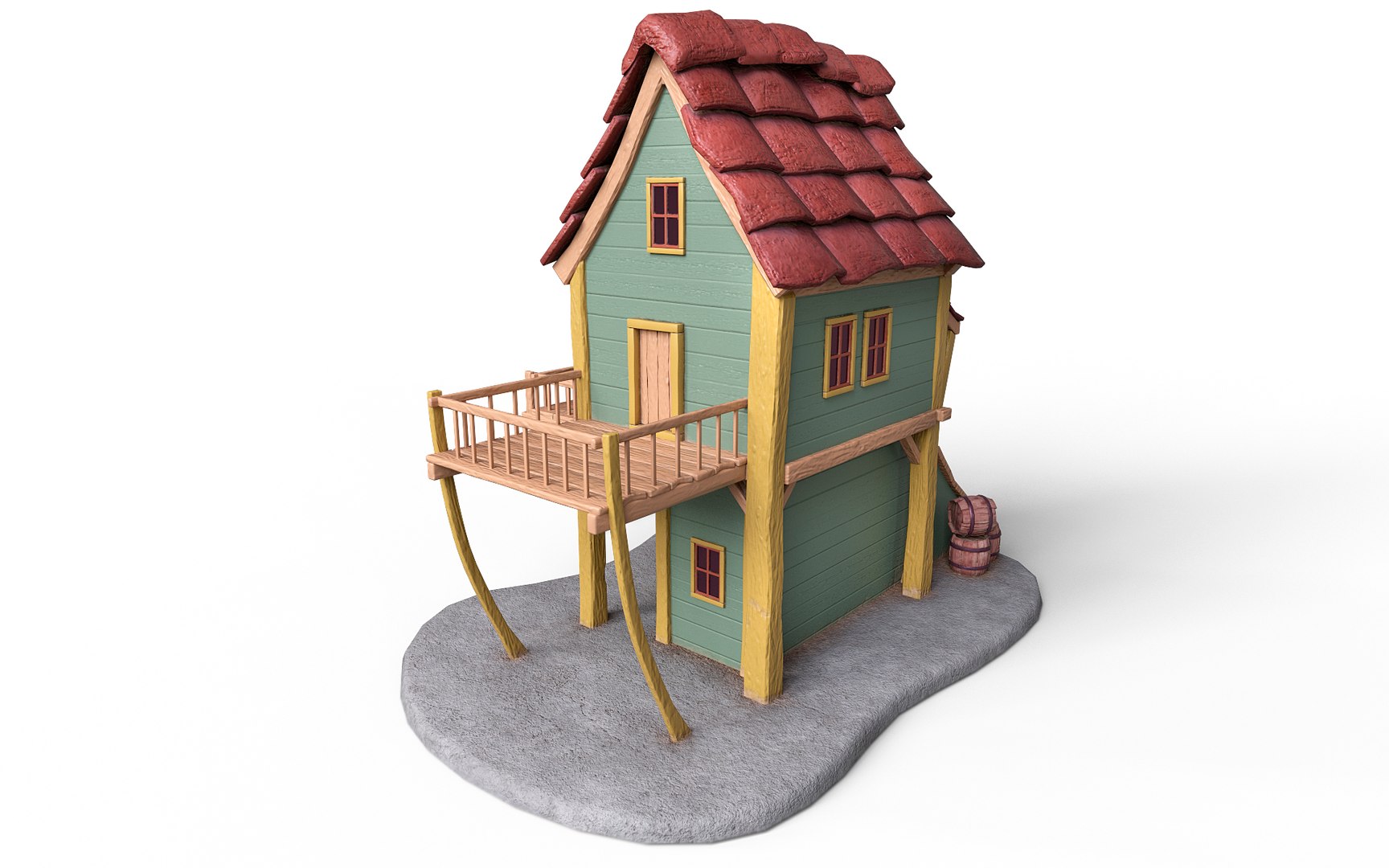 Cartoon House 3D Model - TurboSquid 1955918