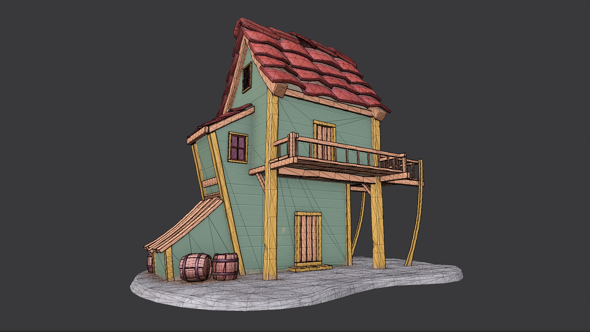 Cartoon House 3D Model - TurboSquid 1955918