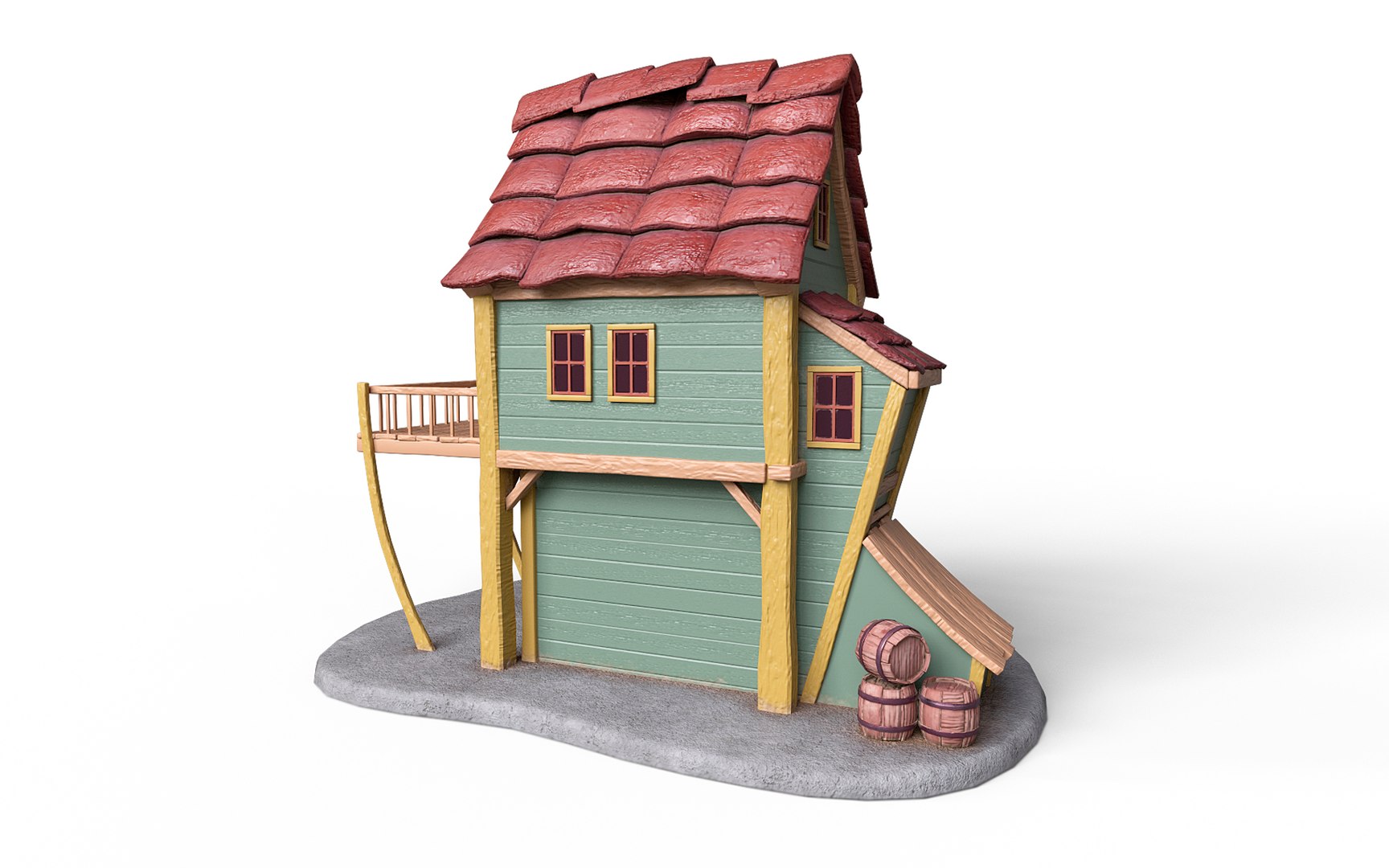 Cartoon House 3D Model - TurboSquid 1955918