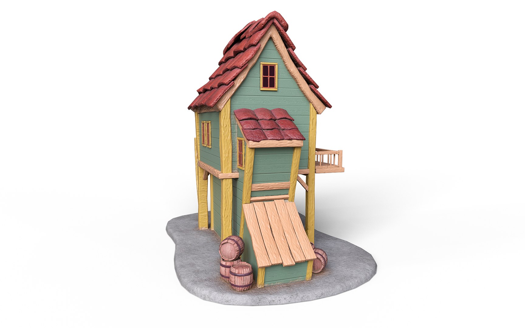 Cartoon House 3D Model - TurboSquid 1955918