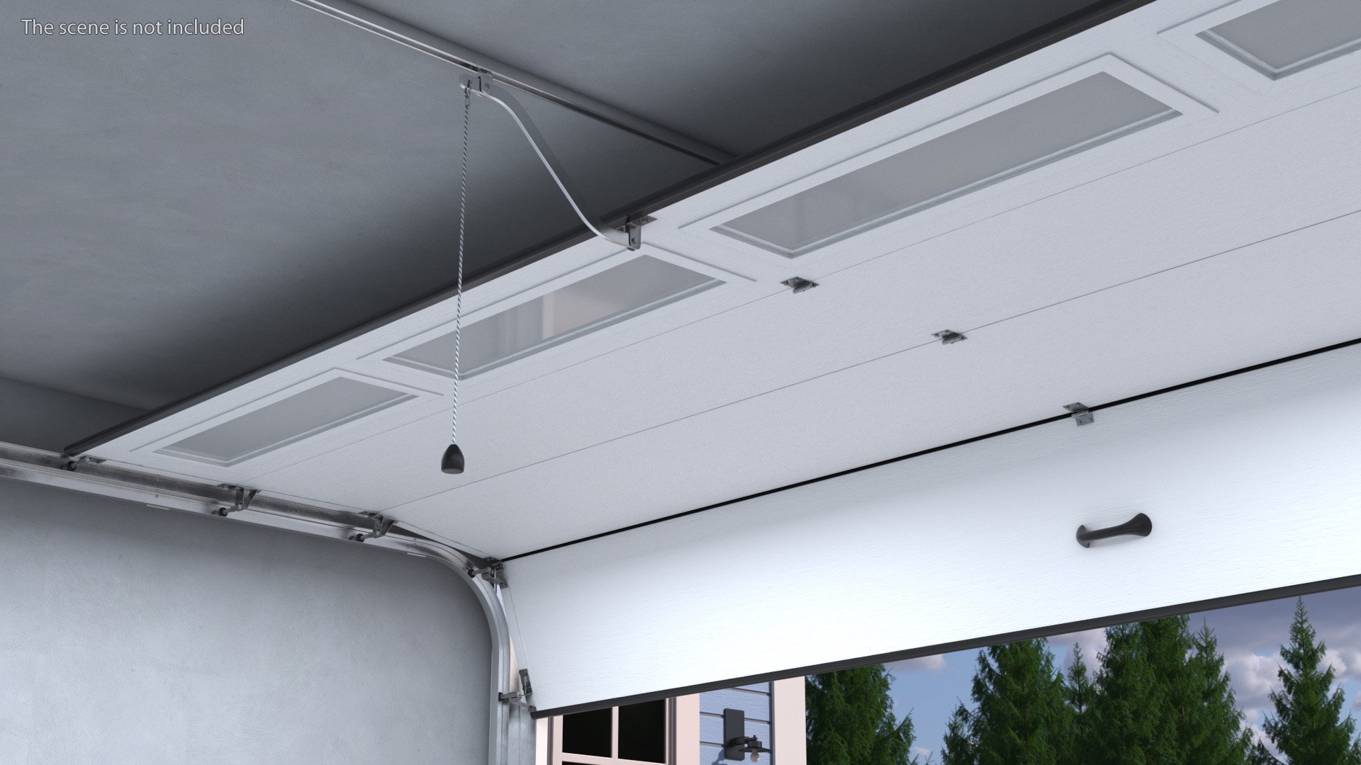 Wide Automatic Garage Door System Open 3D Model - TurboSquid 2328228
