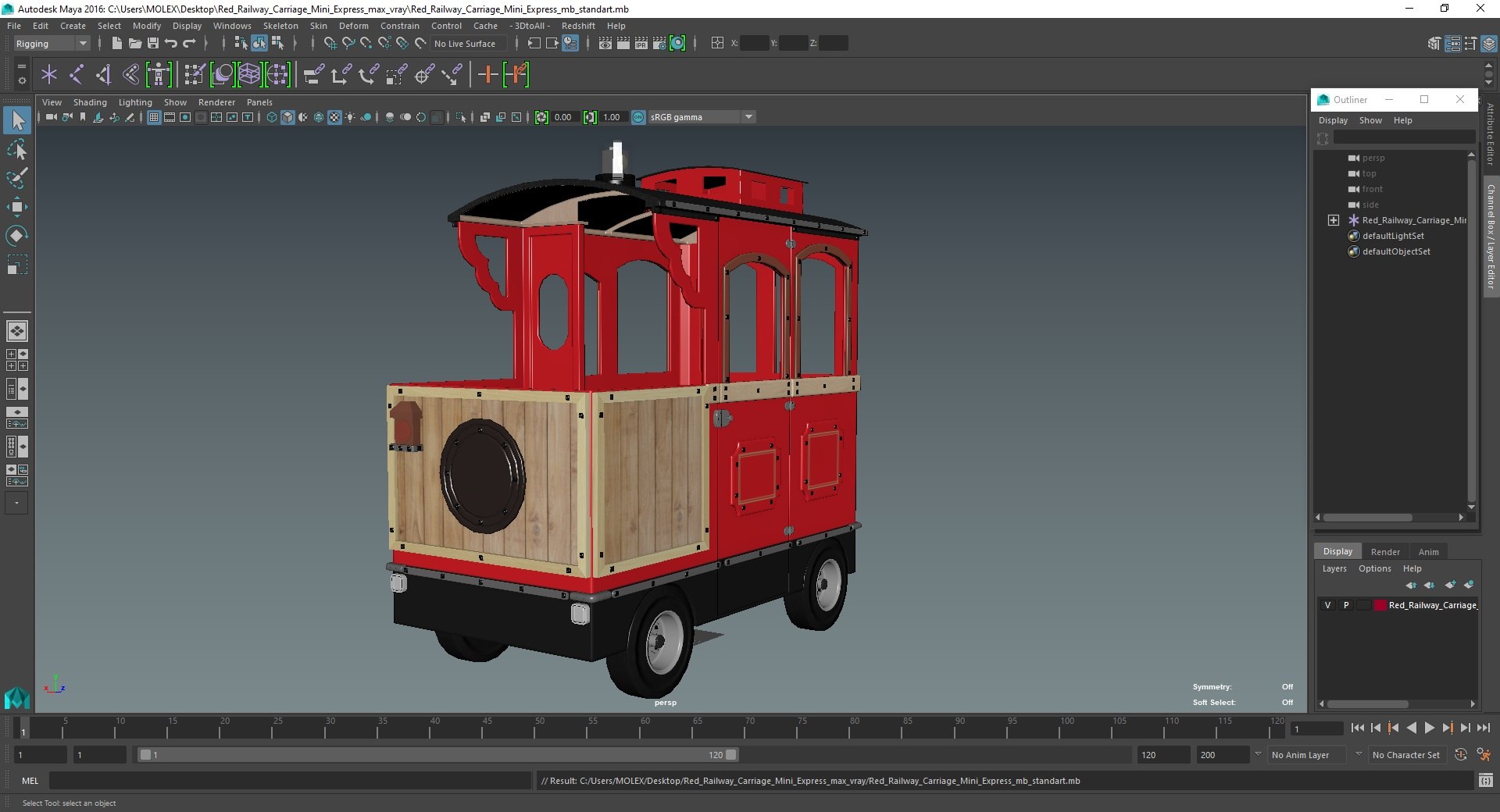 Red Railway Carriage Mini Express 3D model - TurboSquid 2056151