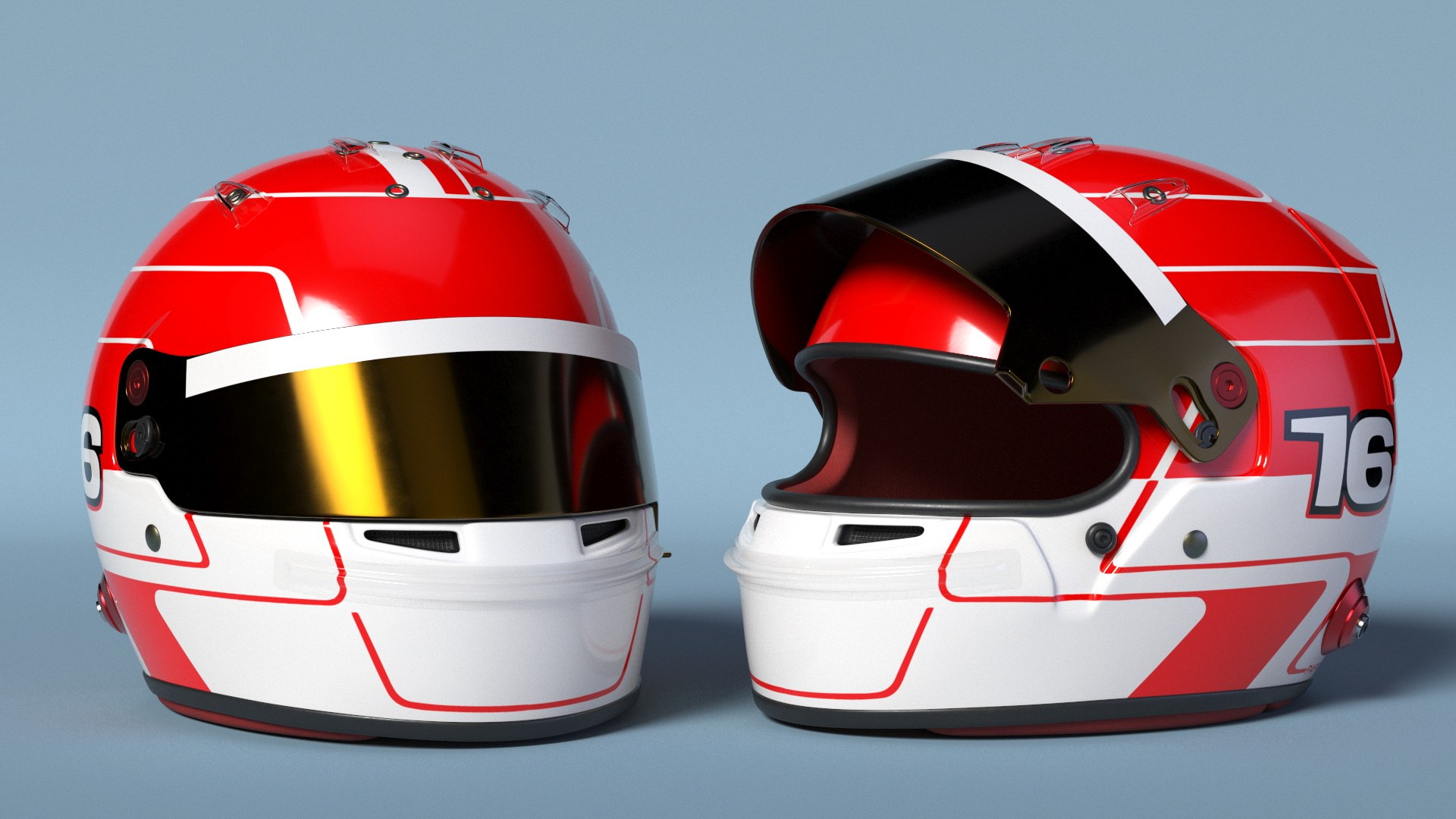 3D F1 Helmet Red - TurboSquid 2494576