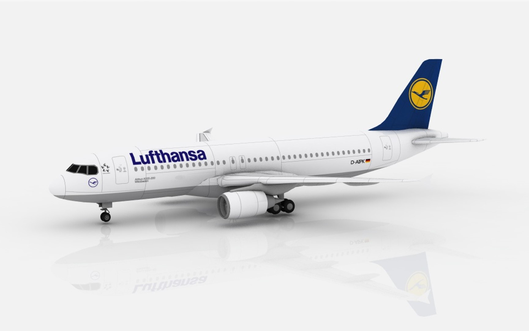 3d airbus a320 lufthansa model