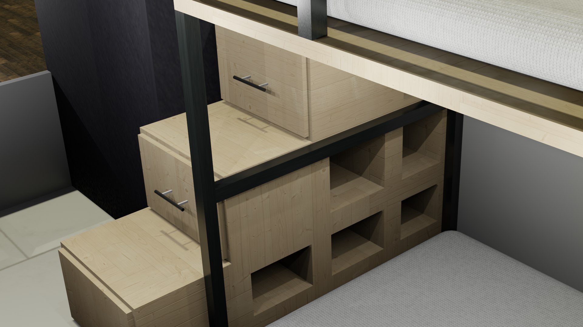 Loft Bedroom Model - TurboSquid 2078600