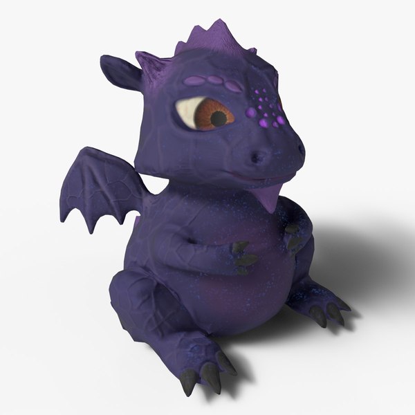modelo 3d Pequeño Dragón Púrpura - TurboSquid 2103919