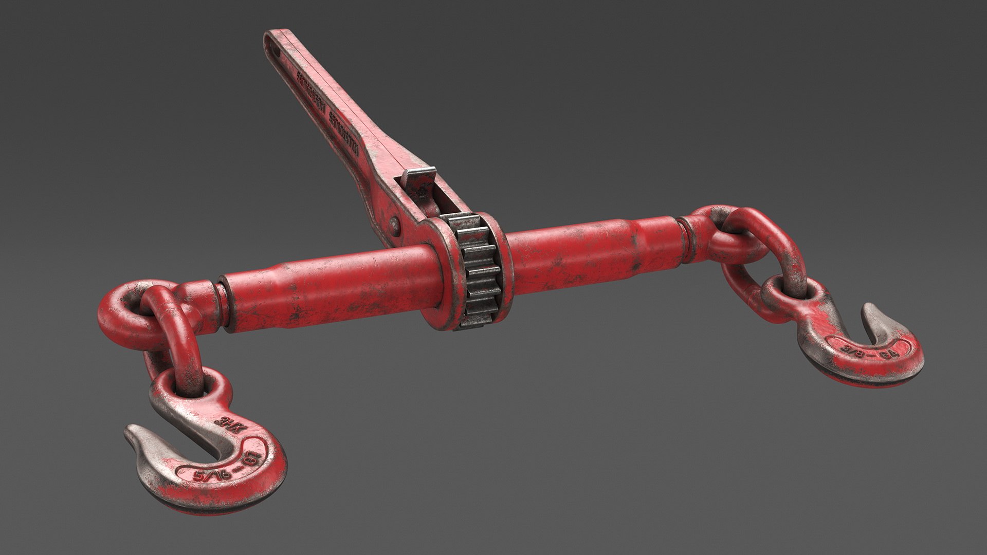 Worn Ratchet Coupling Device Red Model - TurboSquid 2268629