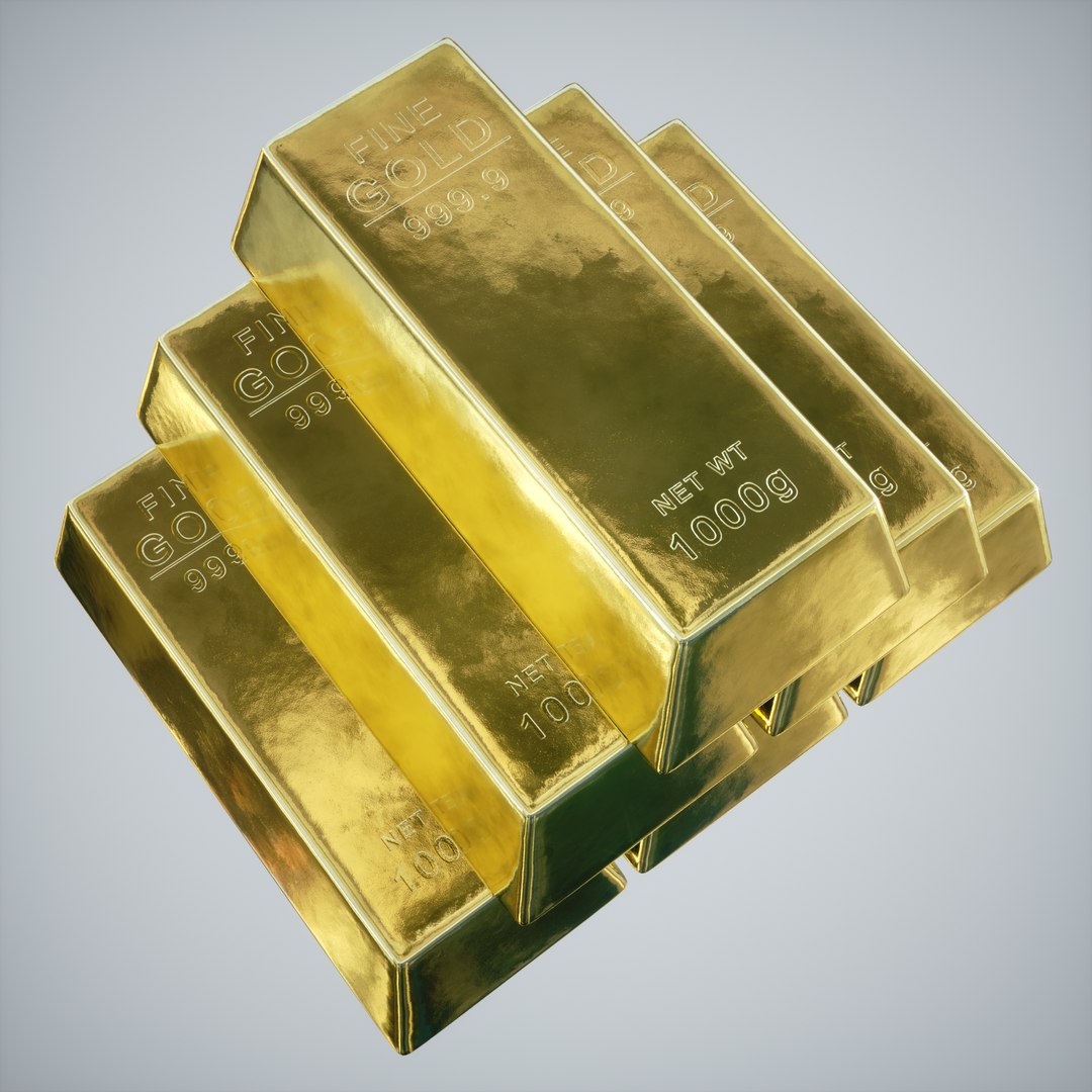 3d 4k Gold Bar