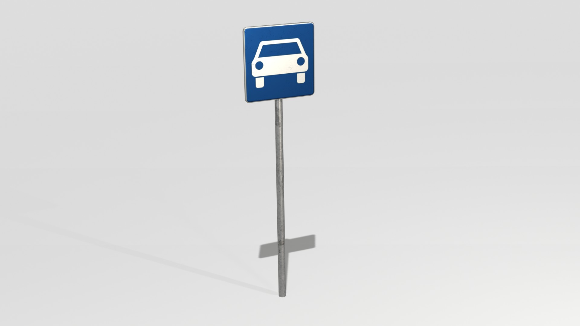 Traffic sign Blue Road for motor vehicles 3D model - TurboSquid 2143769