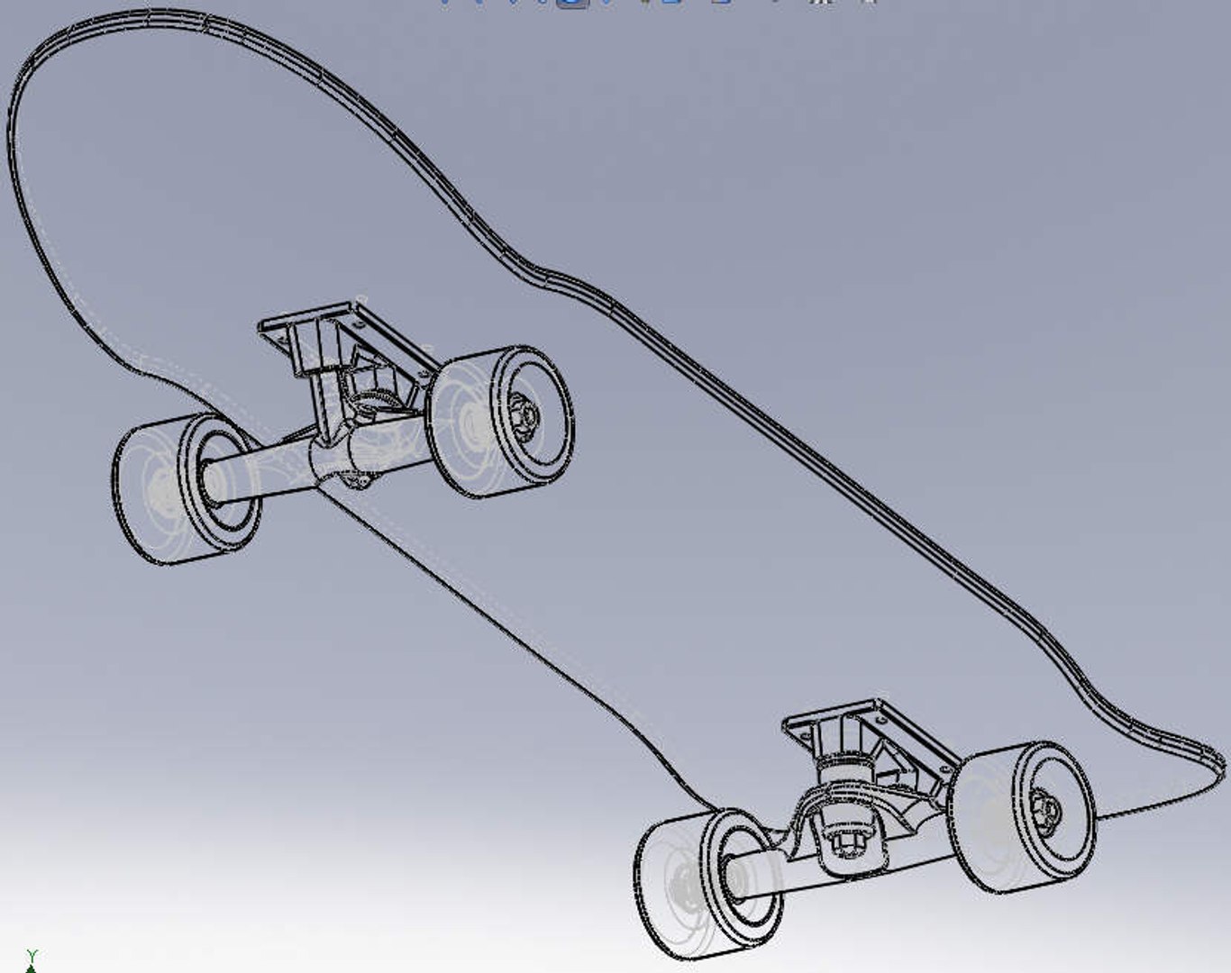 Old School Pool Skateboard 3d Model