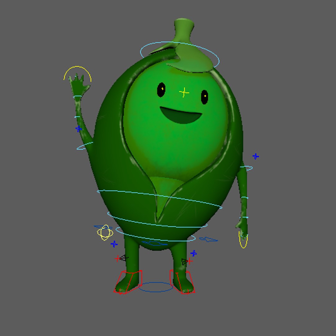 Pea Cartoon Character 3D Model - TurboSquid 1246324