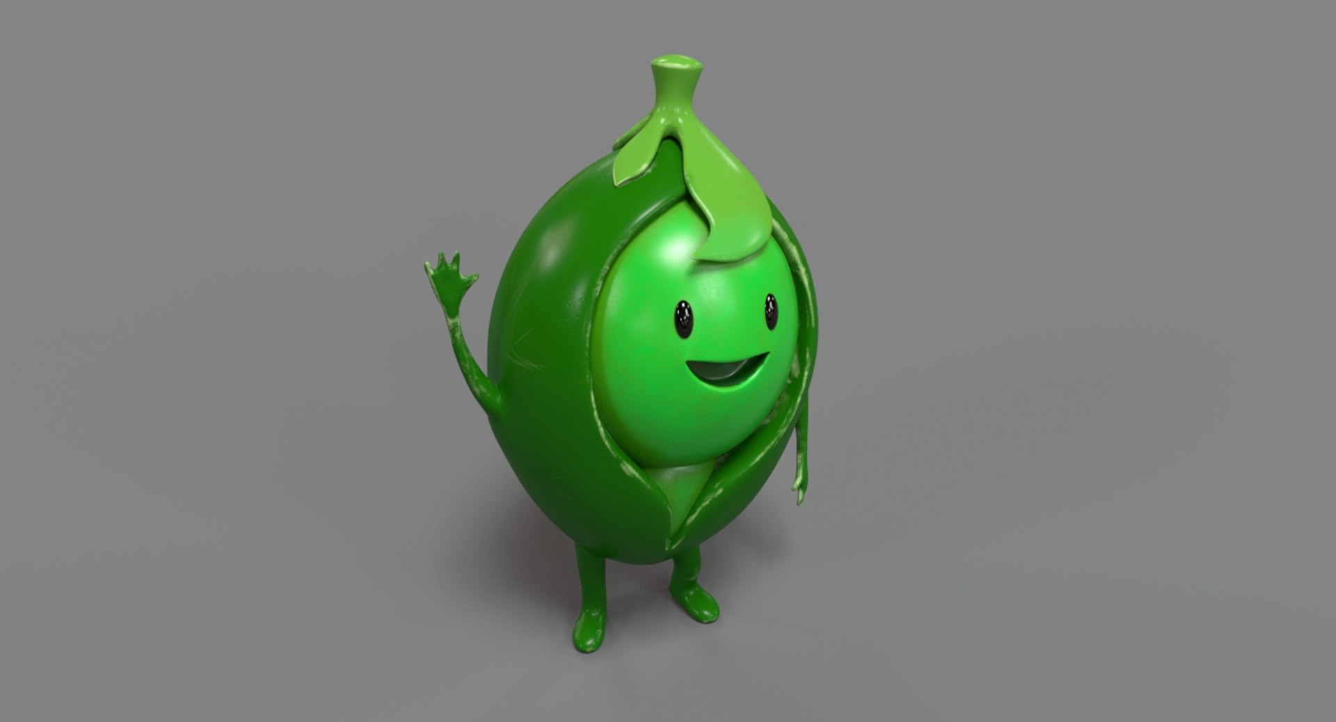 Pea Cartoon Character 3D Model - TurboSquid 1246324