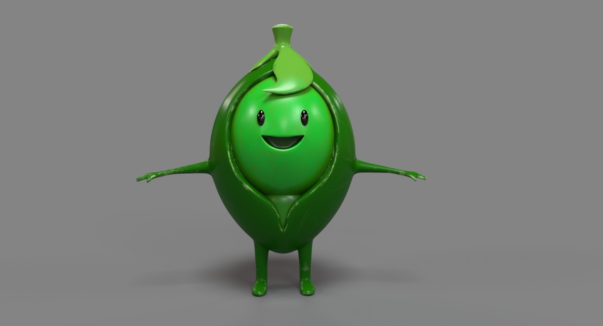 Pea Cartoon Character 3D Model - TurboSquid 1246324