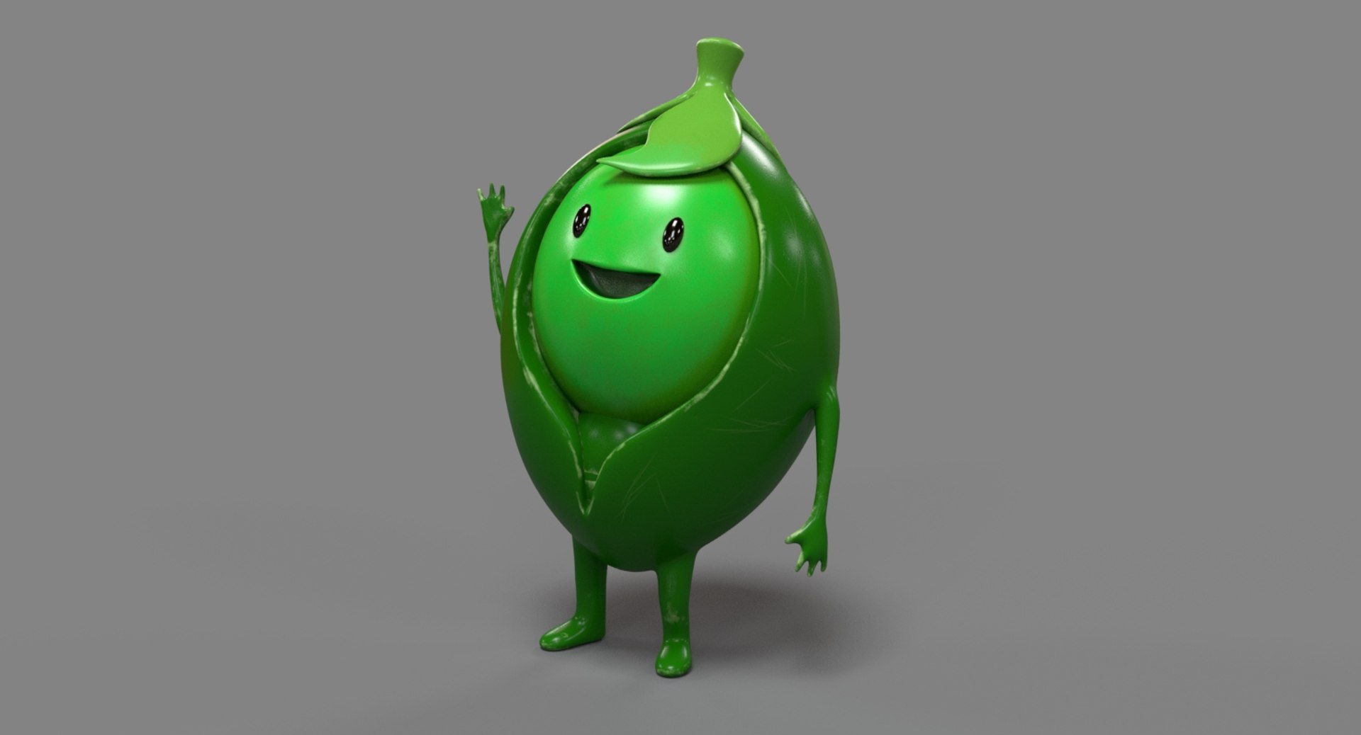 Pea Cartoon Character 3D Model - TurboSquid 1246324