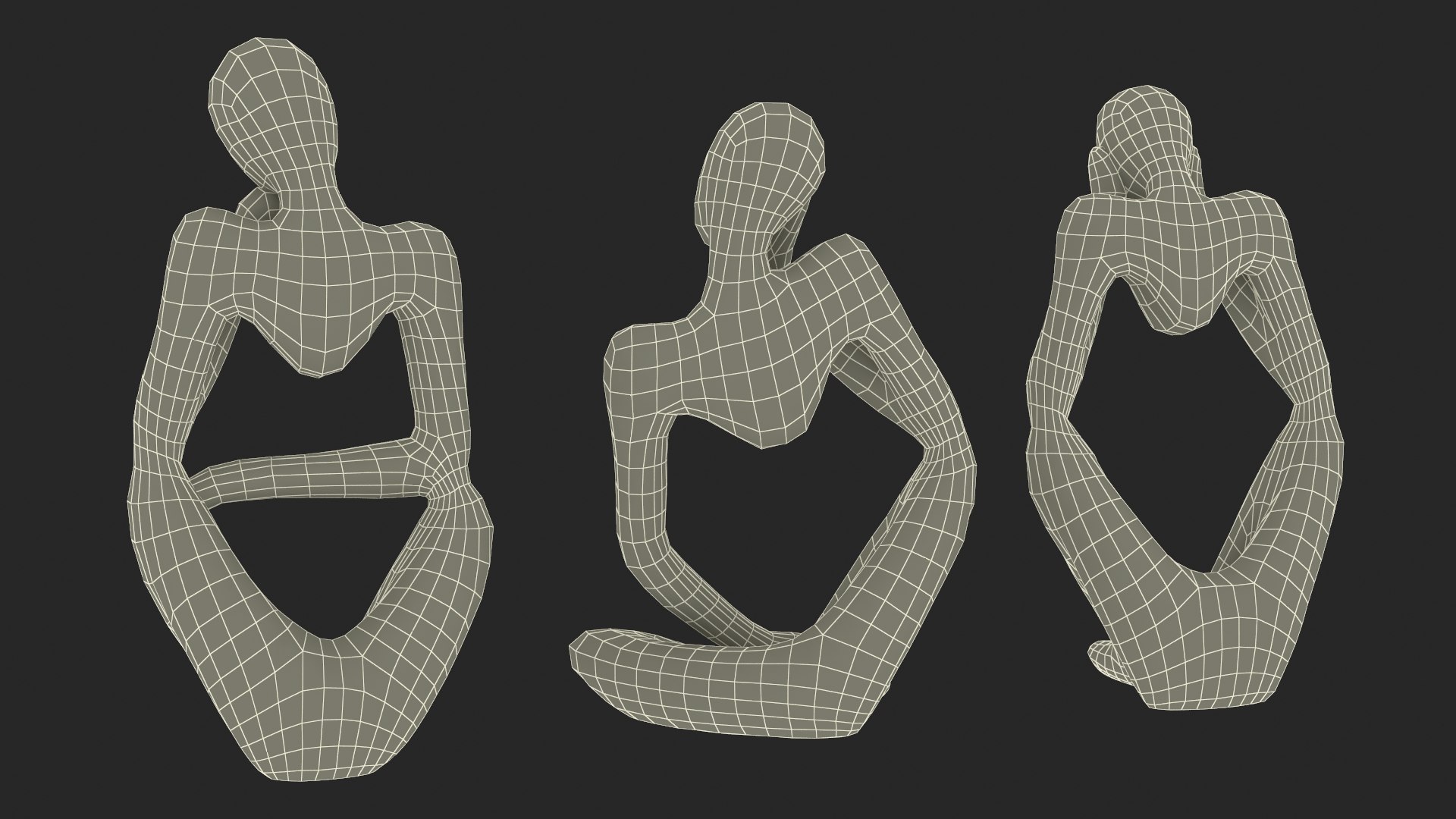 Abstract Human Figures Black 3D Model - TurboSquid 2211528