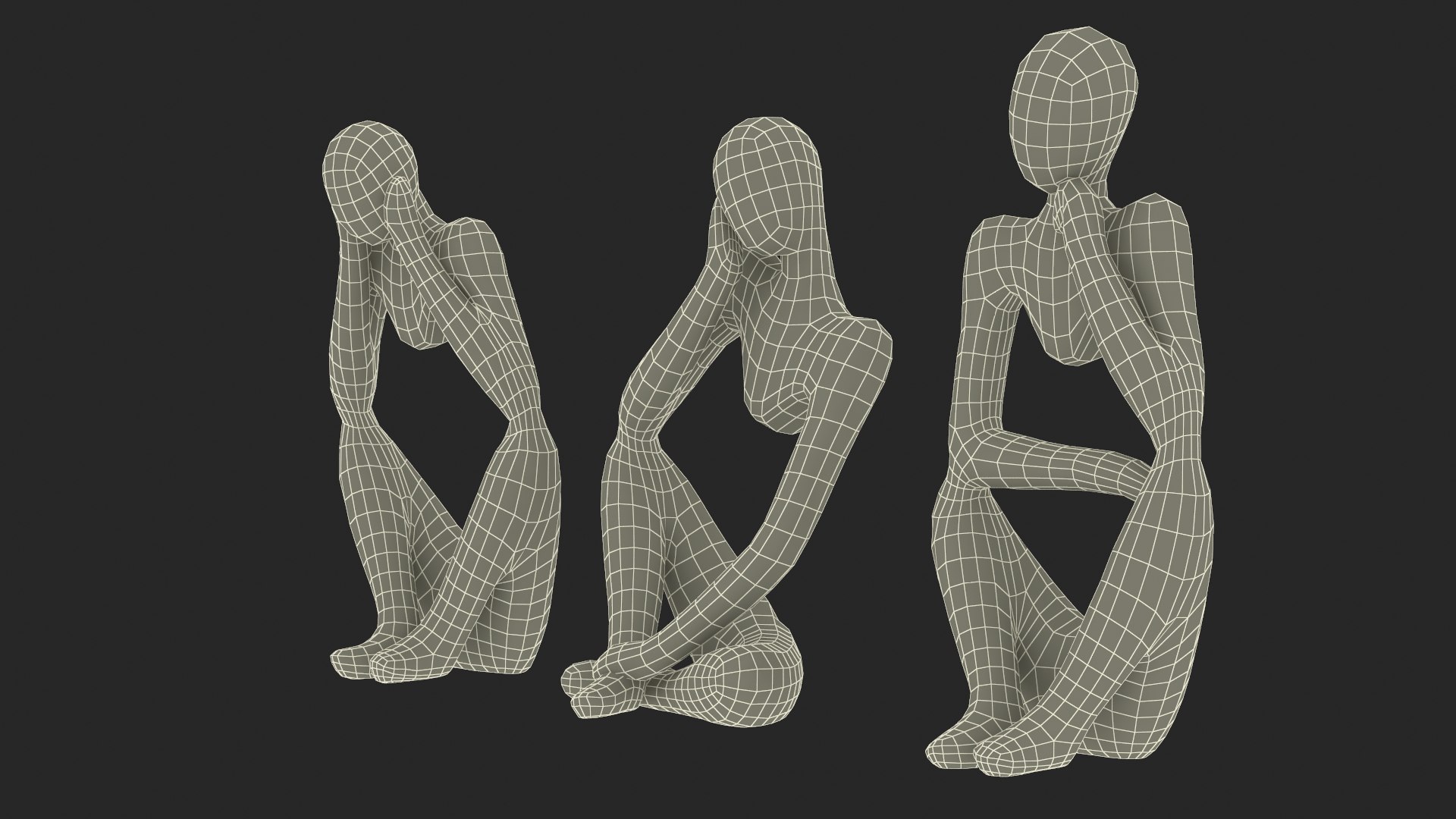 Abstract Human Figures Black 3D Model - TurboSquid 2211528