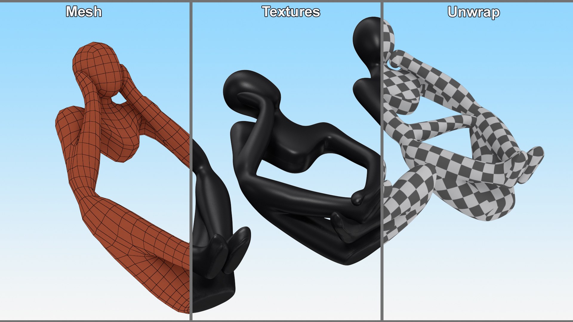 Abstract Human Figures Black 3D Model - TurboSquid 2211528