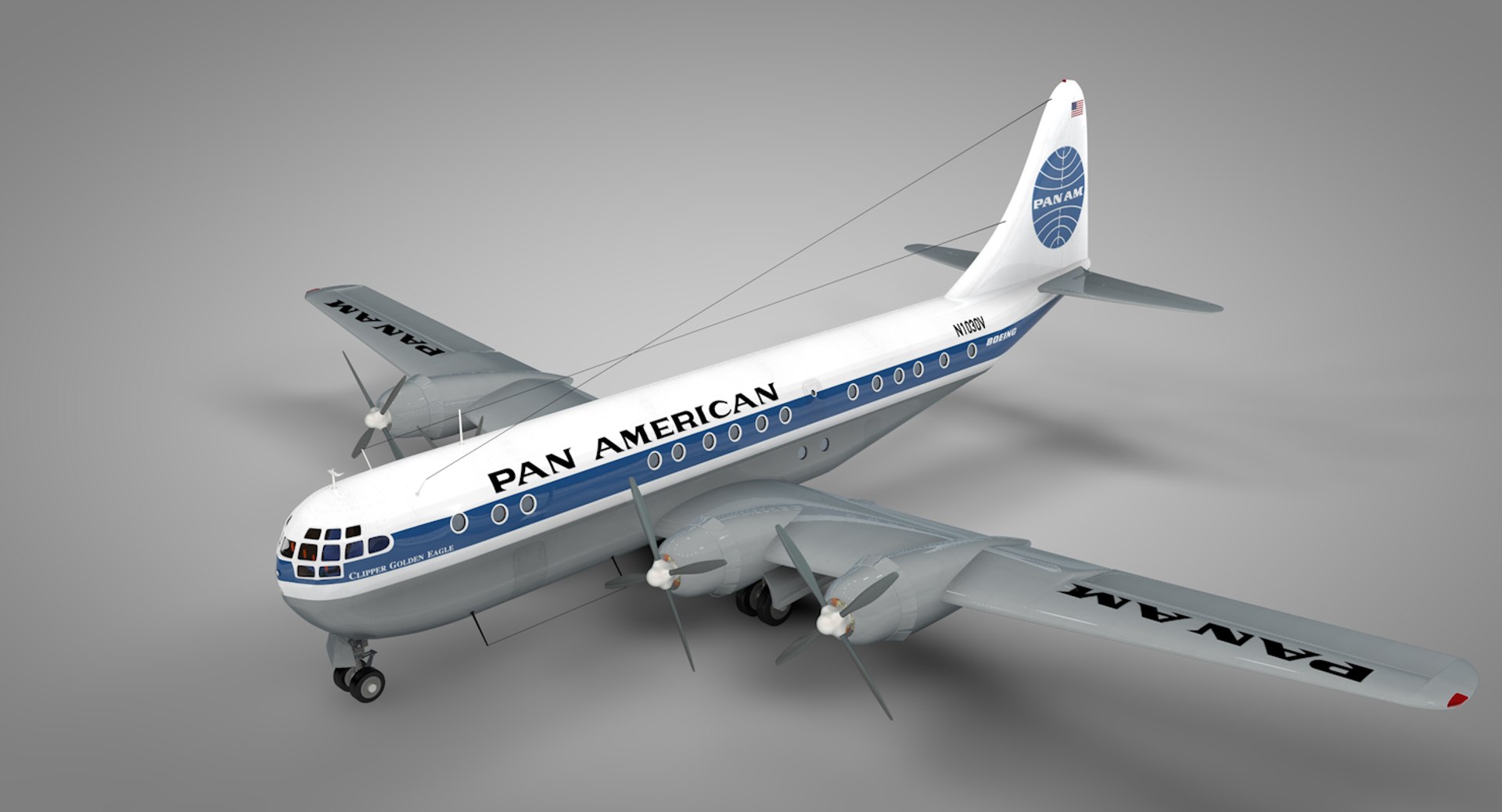Boeing 377 Stratocruiser Pan 3D Model - TurboSquid 1440309