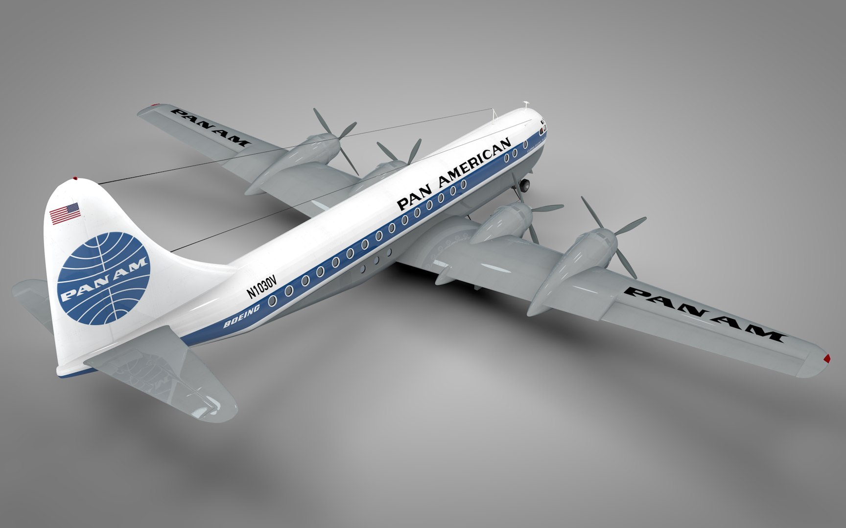 Boeing 377 Stratocruiser Pan 3D Model - TurboSquid 1440309