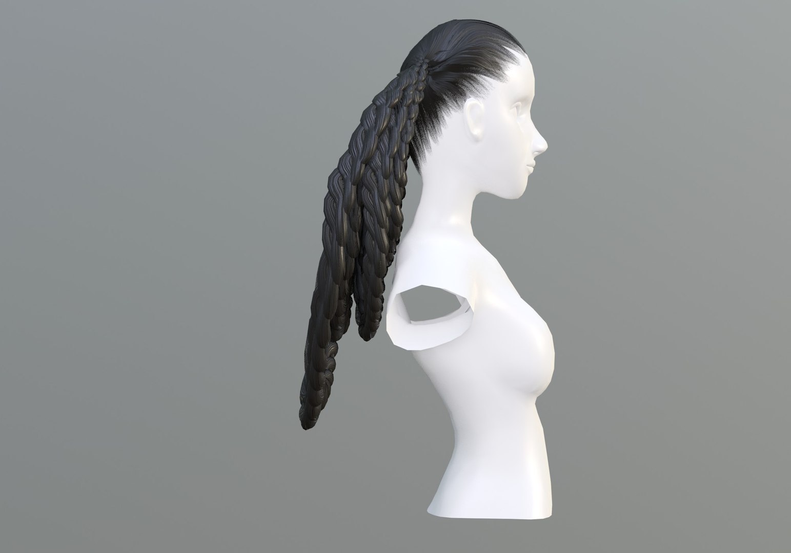 Female Braids Hair 3D Model - TurboSquid 1944483