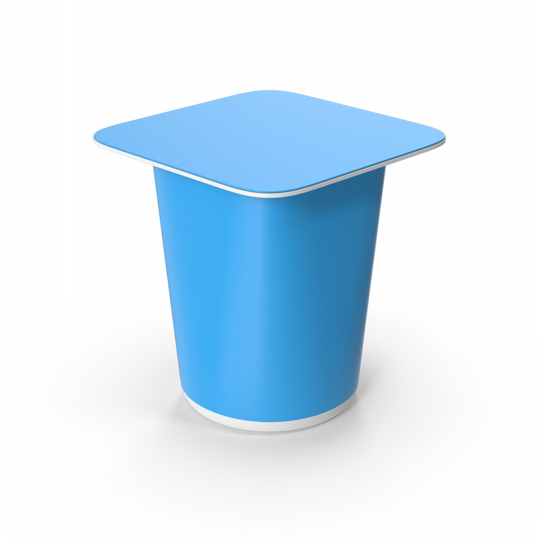 3D Blue Yogurt Cup - TurboSquid 2200371