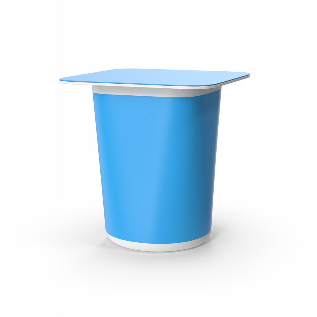 3D Blue Yogurt Cup - TurboSquid 2200371