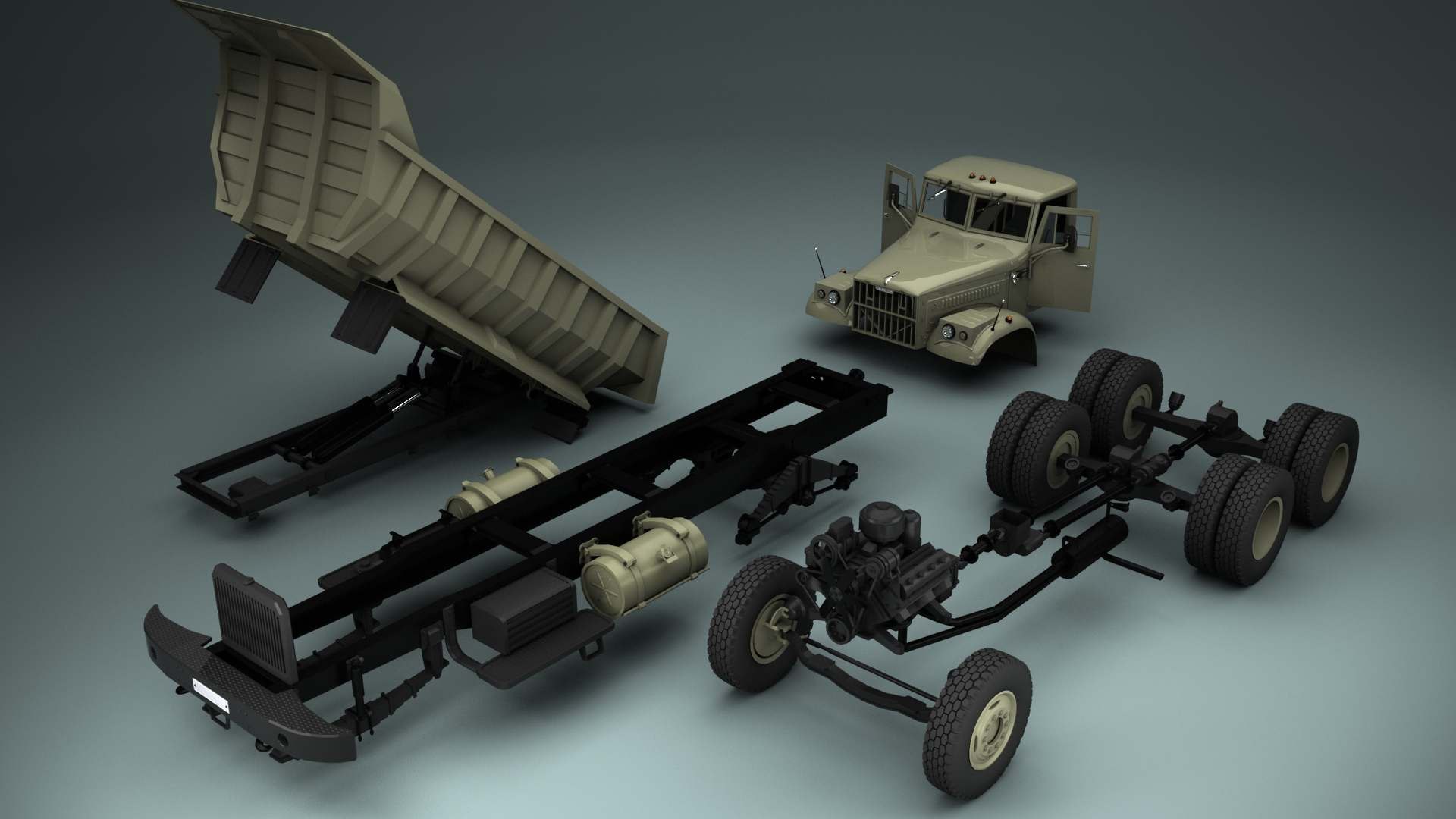 3ds Max Soviet Truck Kraz 256b