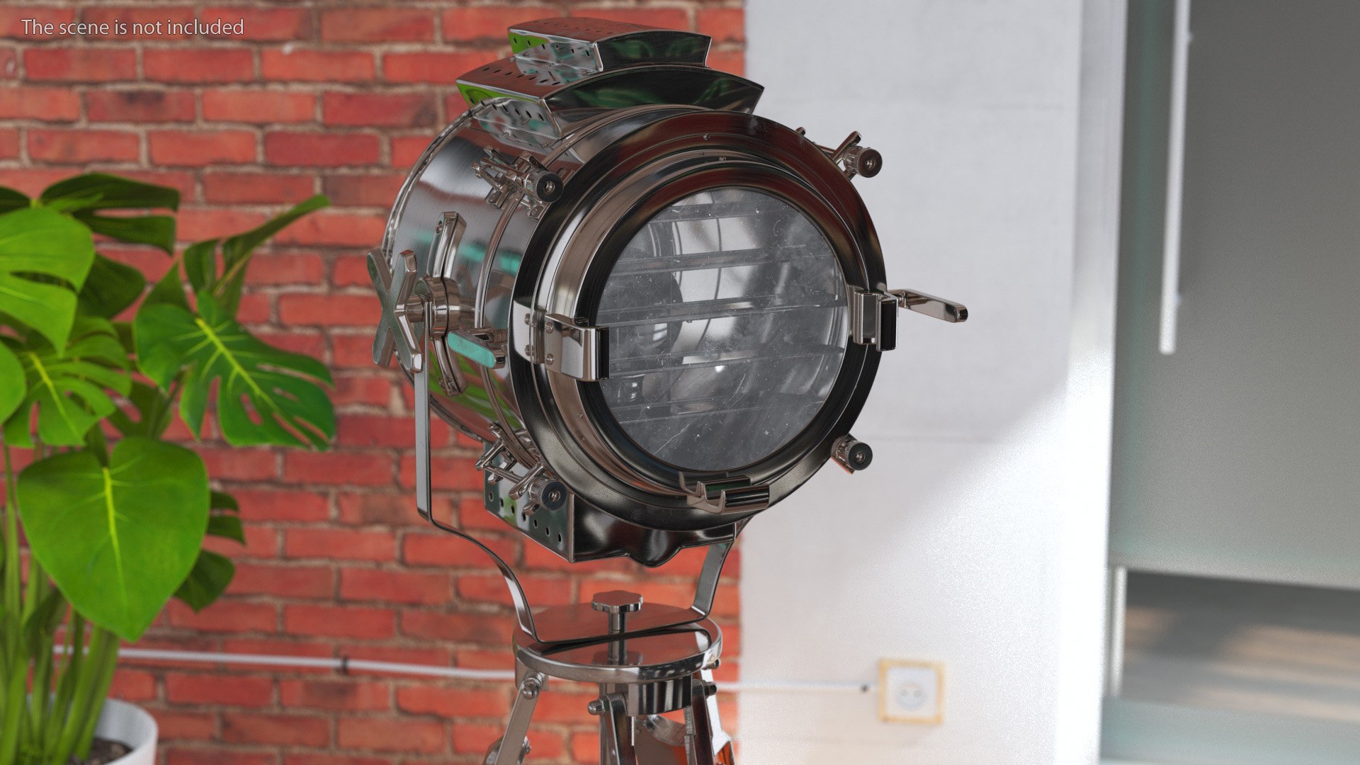 Retro Searchlight Lamp Wooden Tripod Rigged For Modo 3D Model ...