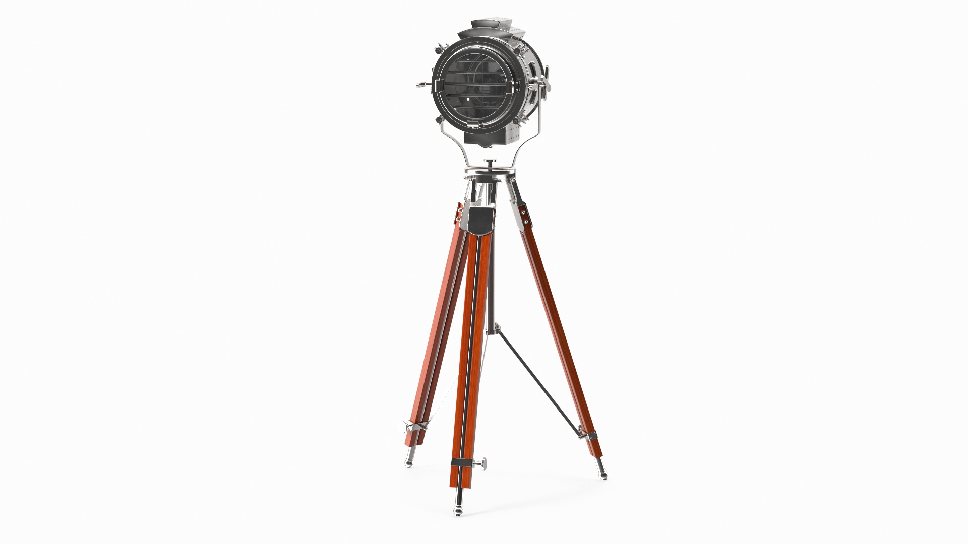 Retro Searchlight Lamp Wooden Tripod Rigged For Modo 3D Model ...