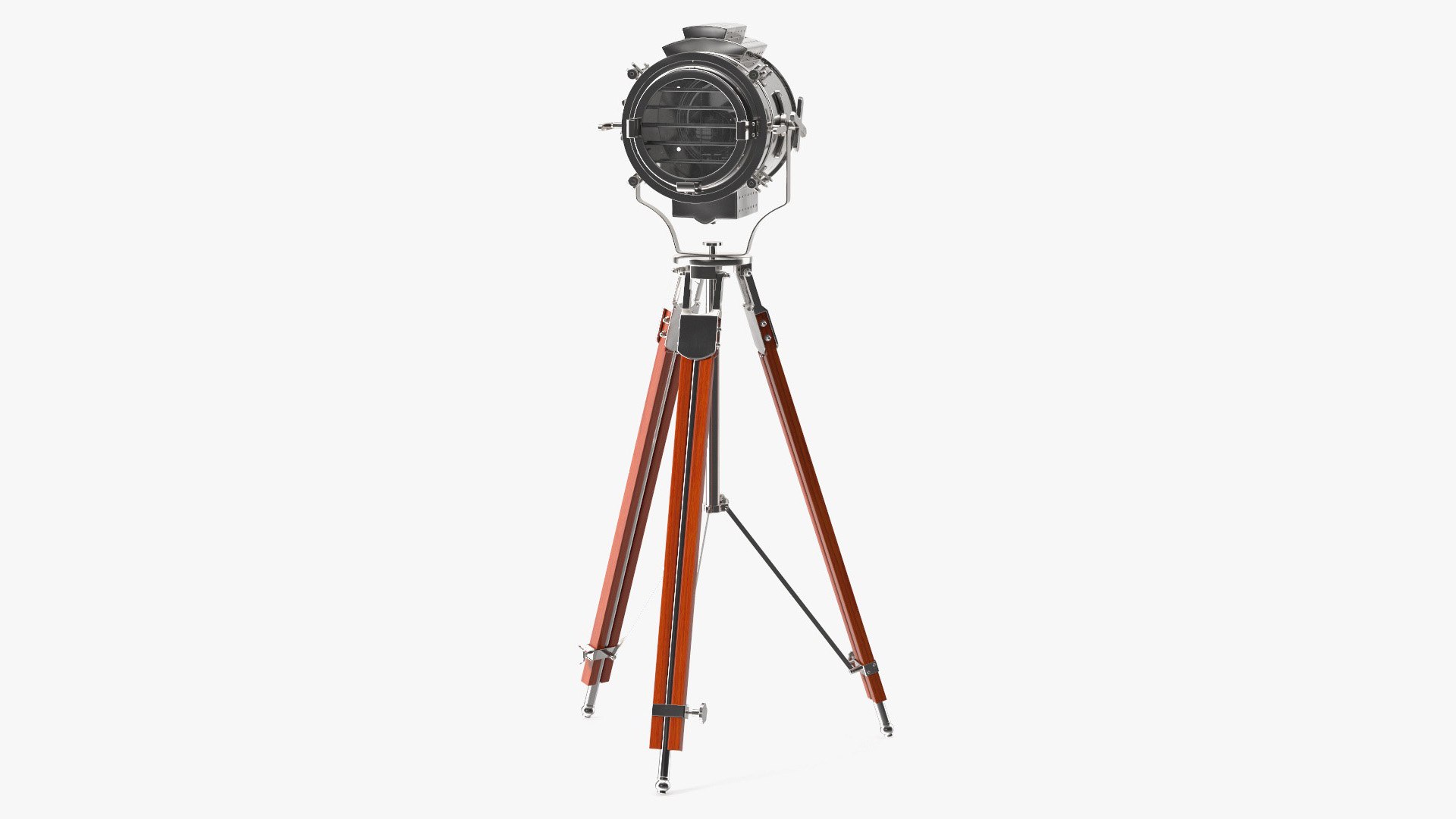 Retro Searchlight Lamp Wooden Tripod Rigged for Modo 3D model ...