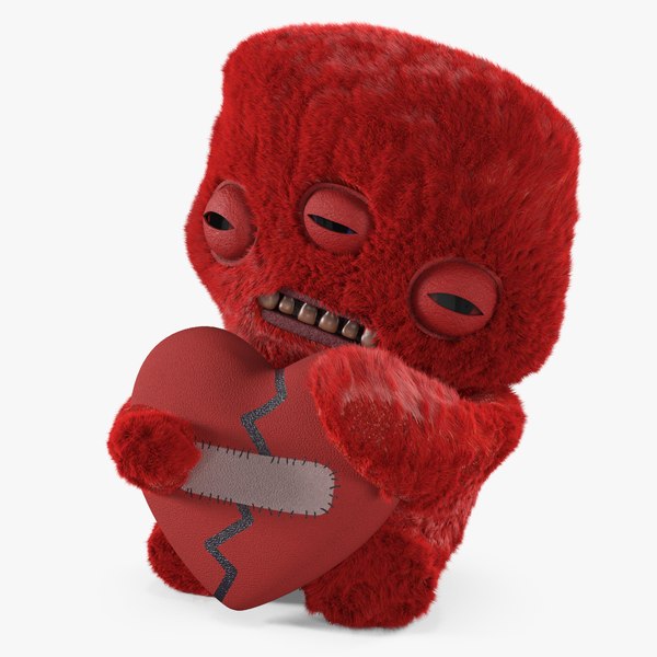 modelo 3d Fuggler Alien Love Fugg Peluche de piel roja aparejado ...