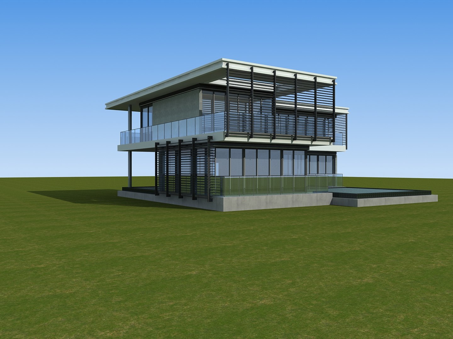 3d beautiful modern architecture model